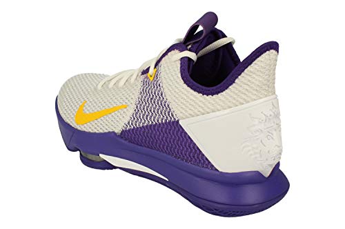 Nike Men's Basketball Shoe, Bianco White MTLC Gold Voltage Purple Pure Platinum Opti Yellow Volt 100, US 7.5