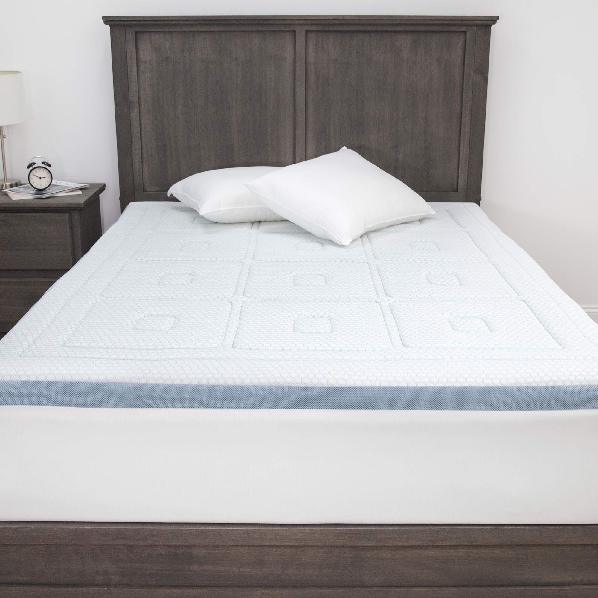 SensorPEDIC 3-Inch Gel-Infused Memory Foam Mattress Topper - Twin XL, White