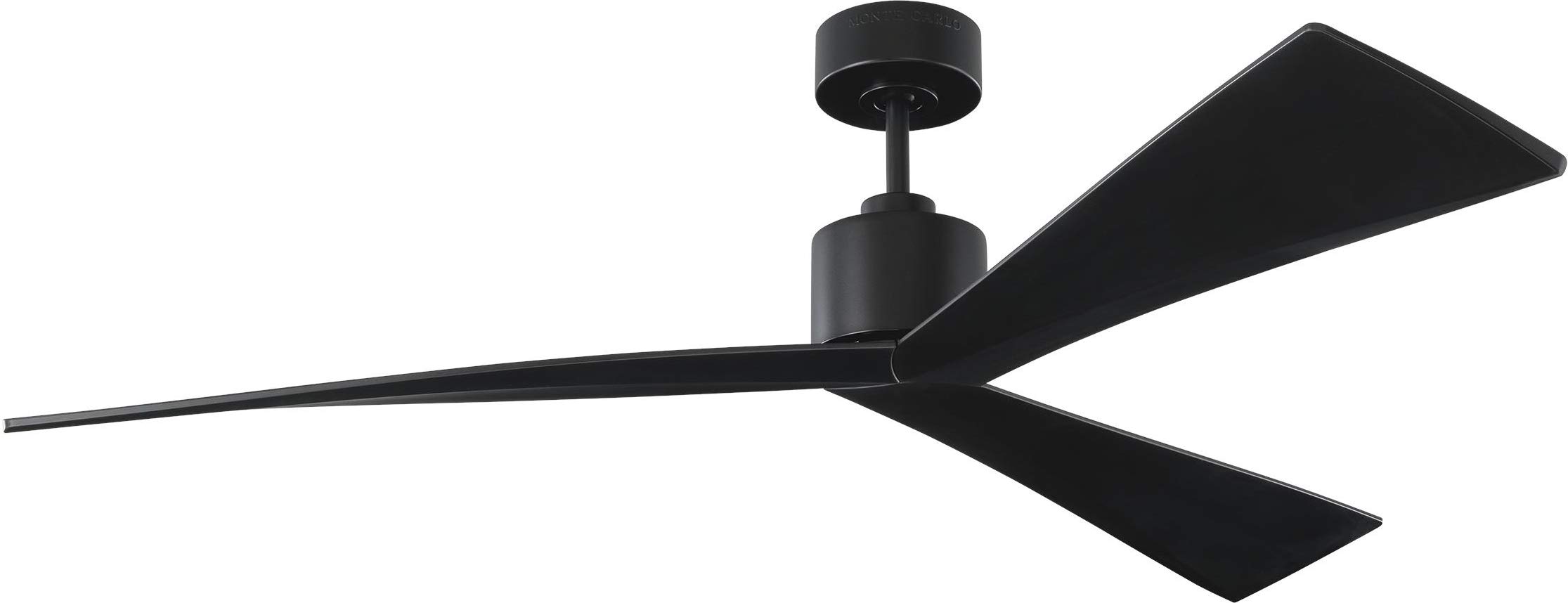 Monte Carlo 3ADR60BKBK Adler 60" Ceiling Fan with Remote Control, 3 ABS Blades, Matte Black