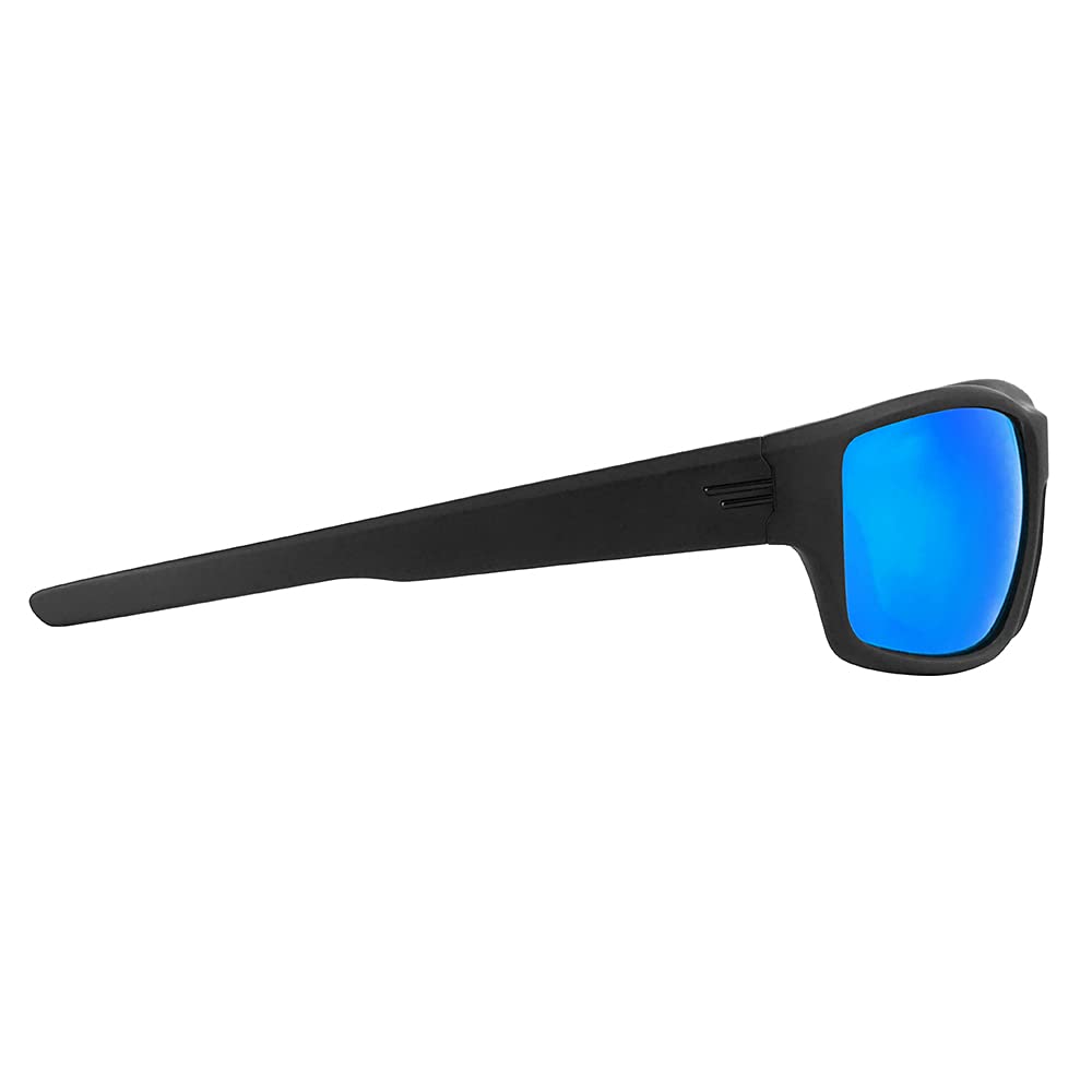 TOROE Eyewear FIELD Wrap Around Sport Sunglasses With Polycarbonate Polarized Lenses, Lightweight TR90 Frame (Matte Black | Black Emblem, Black (C4))