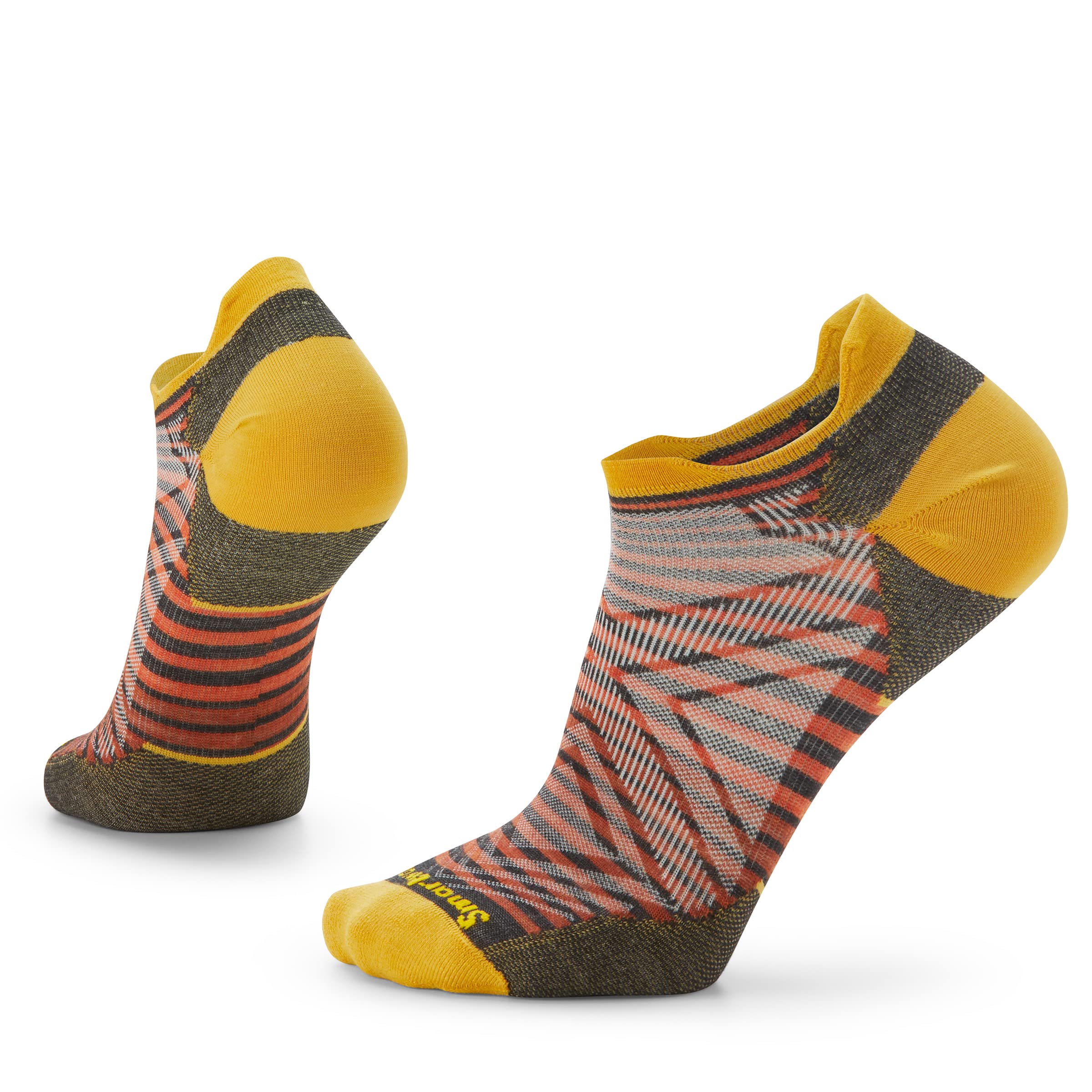 Smartwool Men's Run Zero Cushion Merino Wool Pattern Low Ankle Socks Charcoal, X-Large