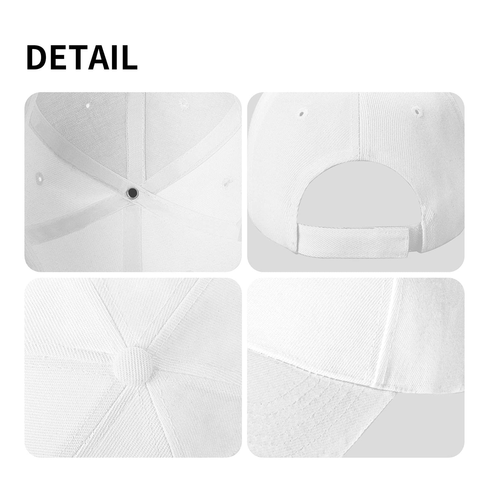 TOROM Adult Adjustable Dad Hat Kentucky Derby Snapback Cap Baseball Cap Denim Twill Plain Hat White