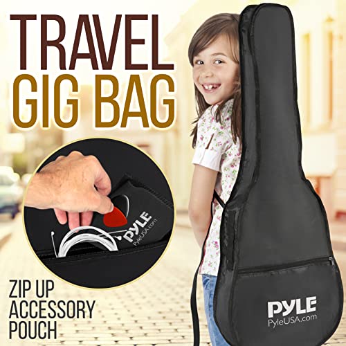 Pyle Beginner Acoustic Guitar Kit, 3/4 Junior Size All Wood Instrument for Kids, Adults, 36" Sun Burst