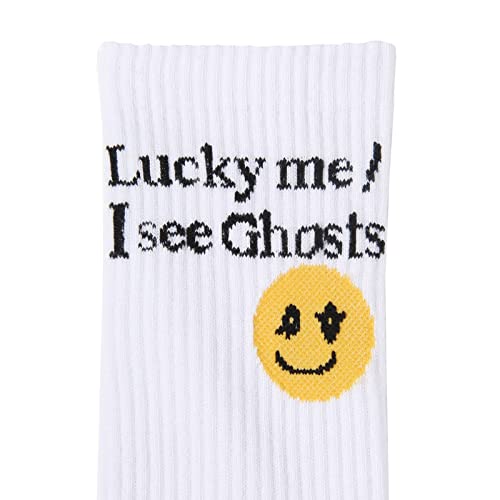 Socky New HypeBeast Sneakerhead CPFM Stop Go Pattern Ye Must Be Born I See Ghosts Unisex Soft Crew Sport Socks White Color CZ2670-001