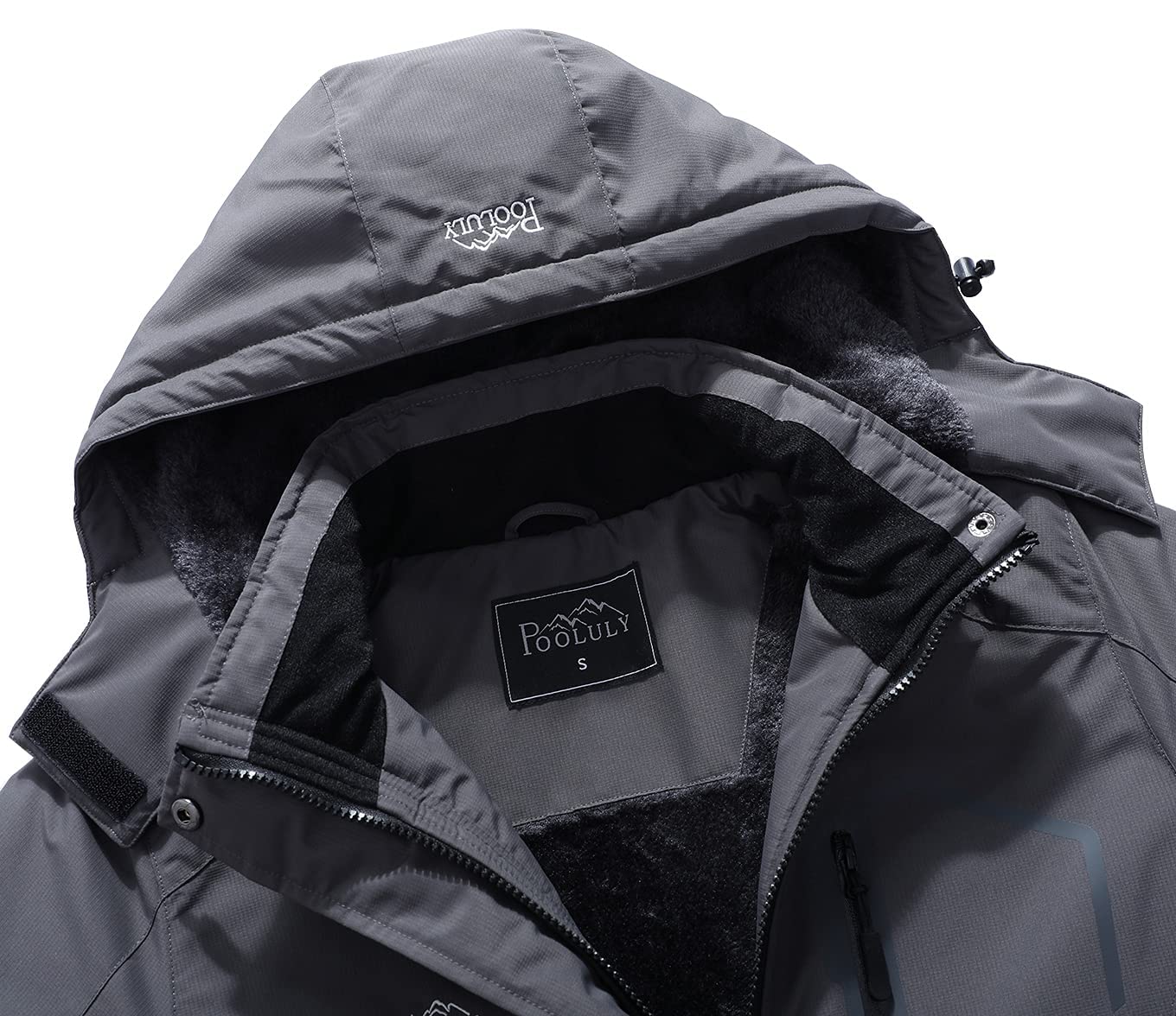Pooluly Women's Ski Jacket Warm Winter Waterproof Windbreaker Hooded Raincoat Snowboarding Jackets