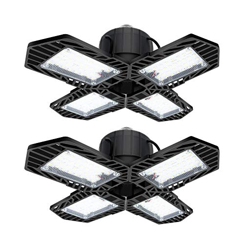 PIMDIR LED Garage Light 2PACK, 100 Watts 10000 Lumen Daylight Garage Lighting, E26 E27 Shop Light for Workshop, Garage and Basement Visit The Store