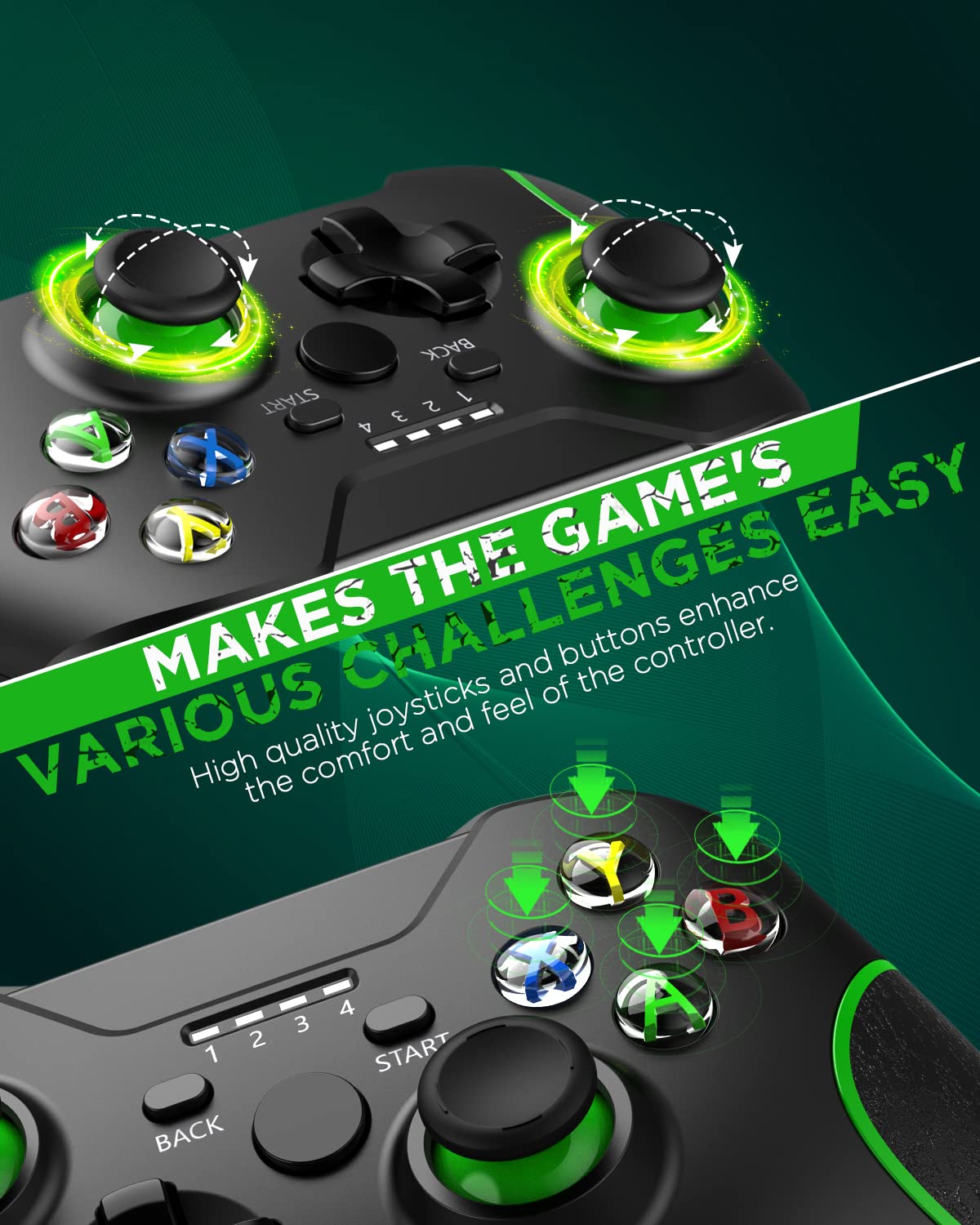 Rddmen Wireless Controller for Xbox One - 2.4GHz Dual Vibration Remote Compatible with Xbox 1/ X/ S/ Series X/ S/ PC (Black)