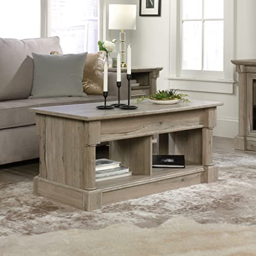 Sauder Palladia Lift-top Coffee Table, L: 43.15" x W: 21.65" x H: 19.61", Split Oak Finish