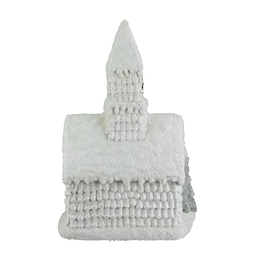 Northlight 20.25" LED Lighted White Glittered Church Christmas Decoration