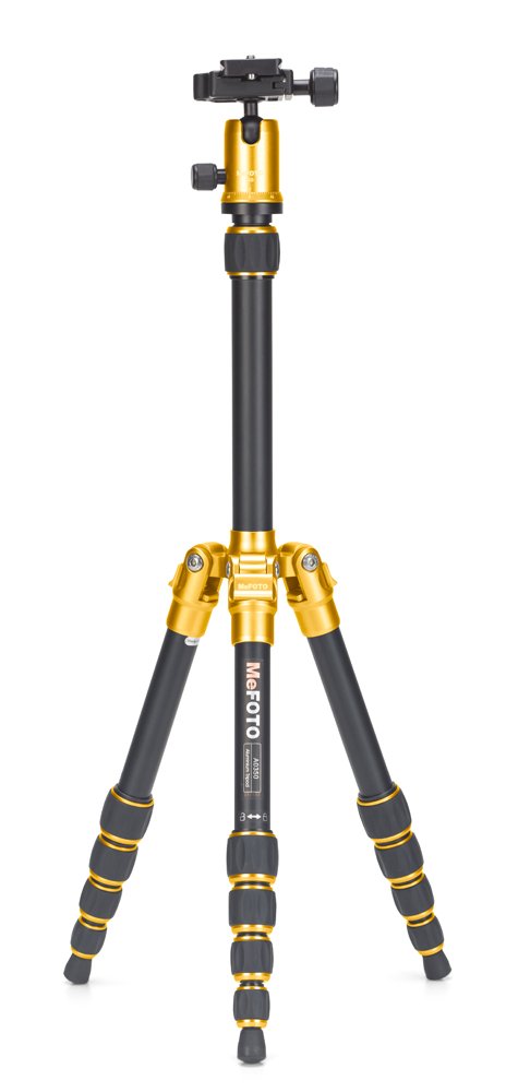 MeFOTO Classic Aluminum Backpacker Travel Tripod Kit - Hot Yellow (A0350Q0Y)