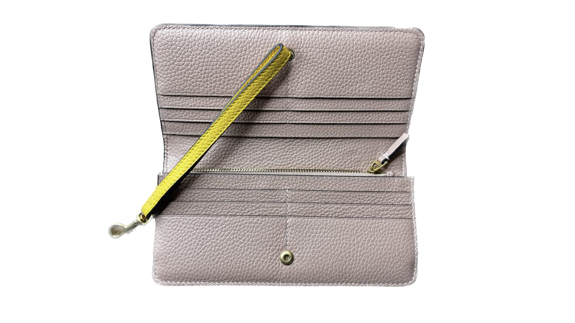 Tory Burch Blake Color Block Slim Wristlet Envelope 81318 Goldfinch/Pink Moon 970
