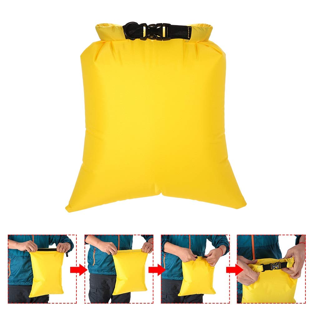 New 5 PCS Waterproof Bag Set Storage Roll Top Dry Bag Set for Skating Camping Boating Sailing Surfing Fishing Kayak Accessories (Color : Clear)