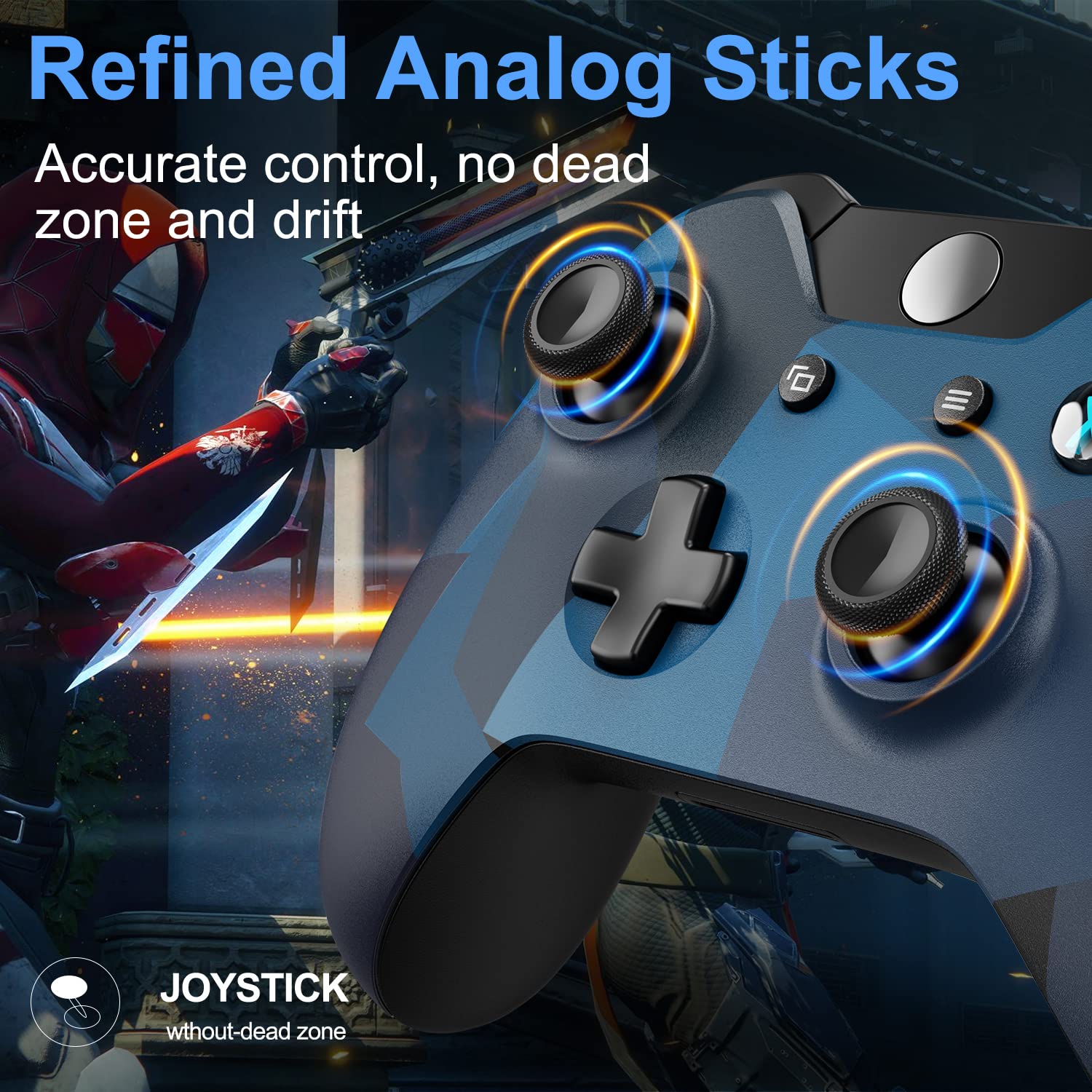 Wireless Controller Compatible with Xbox One,Xbox One X/S,Xbox Series X/S,PC Windows, Xbox Game Controller with 3.5mm Headphone Jack - Midnight Forces