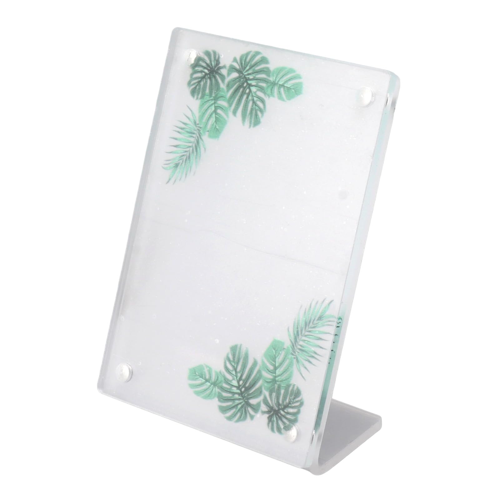 Photo Frame, Clear Acrylic Desktop Photo Frame Simple Cleaning Magnetic Stable Placement for Home (Monstera Leaves)