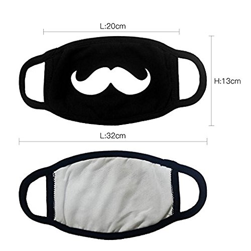 Luomi Cool Luminous Mouth Mask 4 Pack Unisex Cotton Black Face Mouth Mask-Glow