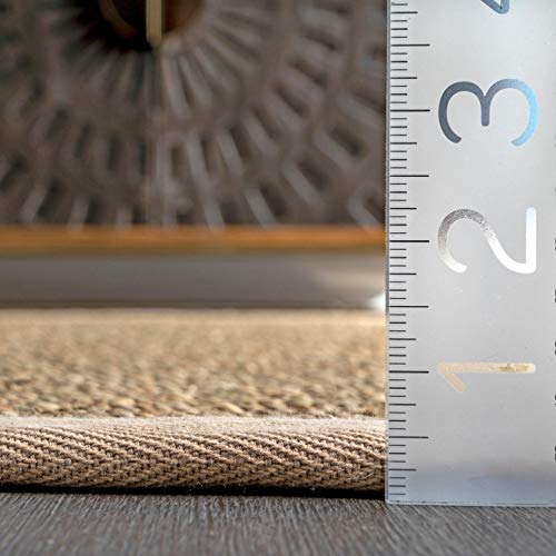 nuLOOM Larnaca Seagrass Herringbone Indoor/Outdoor Runner Rug, 2' 6" x 8', Natural