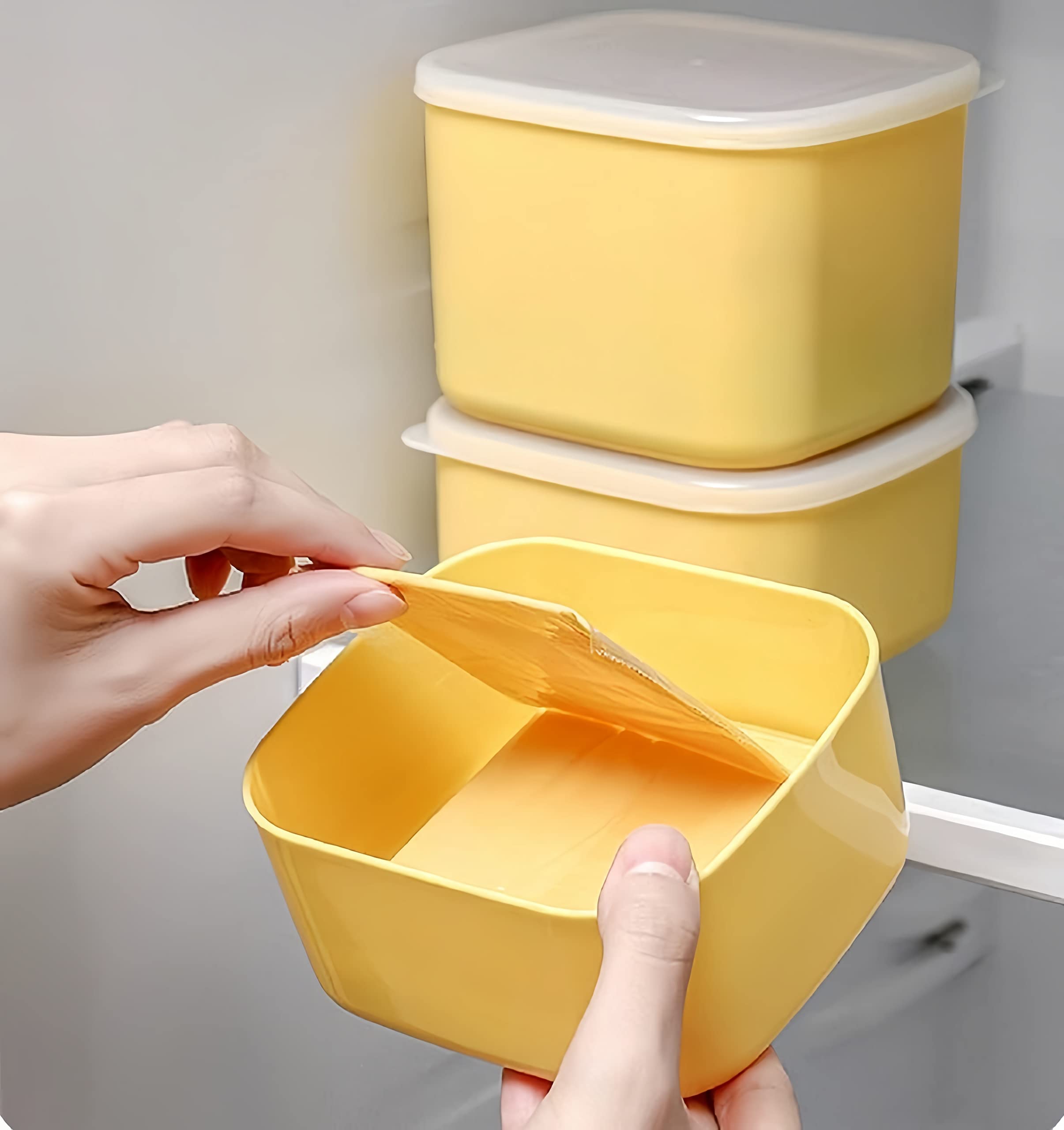 wulikanhua 2 Pack-Cold Dish Storage Container, Deli Meat Container Cold Cuts Fridge Keeper, Cheese Food Storage Container with Lid for Refrigerator, Shallow Low Profile Christmas Cookie Holder