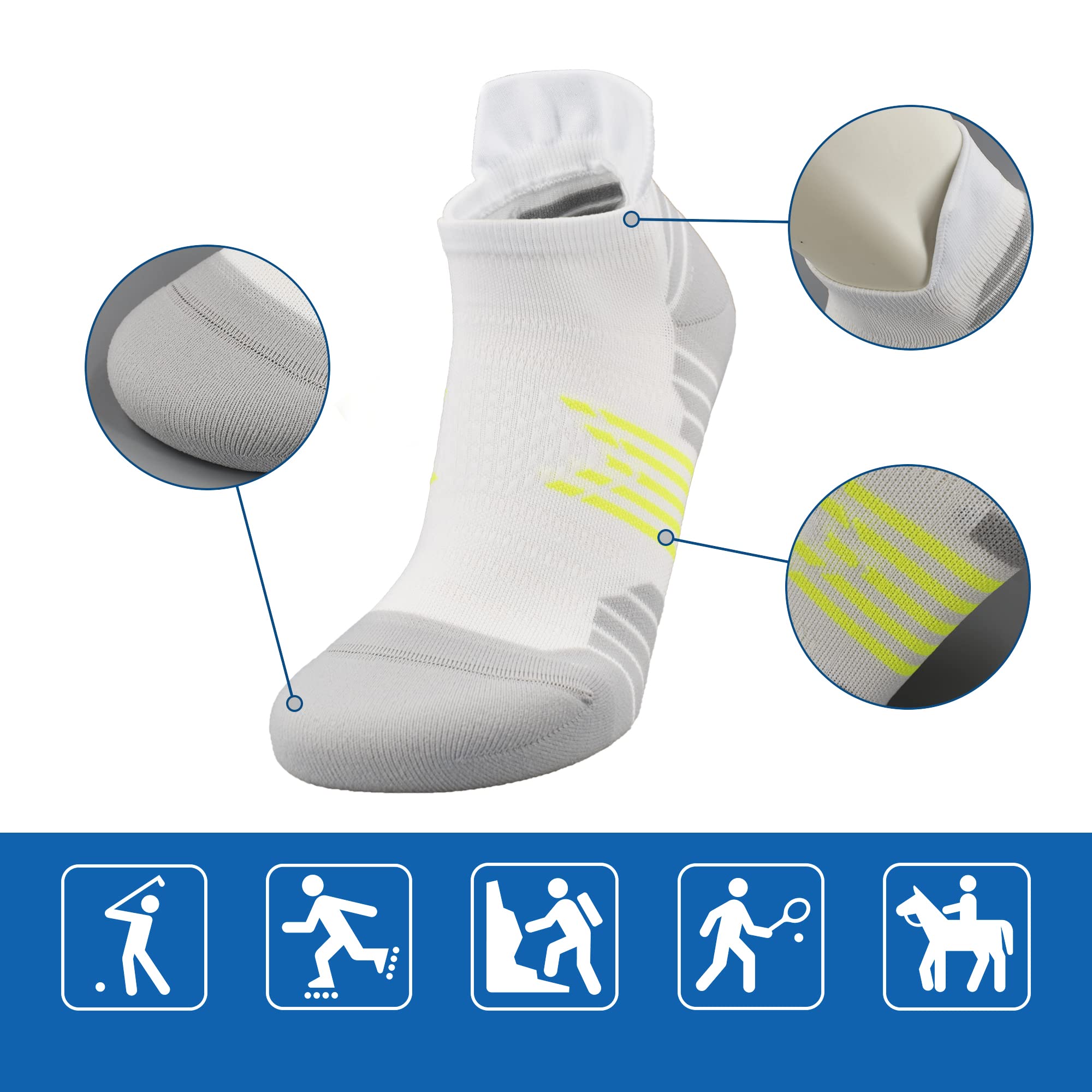 Senston Men's Running Socks 3 Pack Sports Socks Low-Cut Ankle Socks Sporting Socks for Men - B