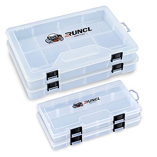RUNCL Waterproof Fishing Scale with Lip Gripper + RUNCL 4 Packs Fishing Tackle Box