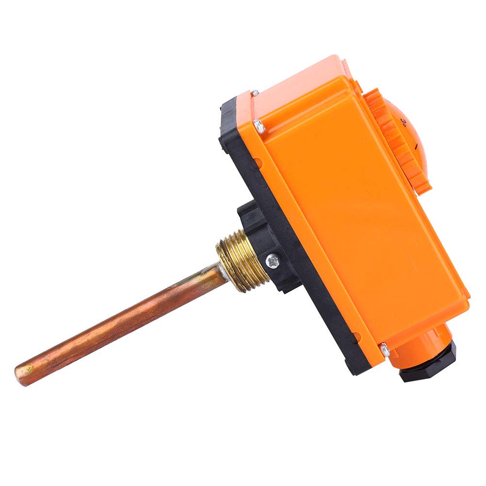 Temperature Start Regulator, 30-110℃ G1/2 Male Thread 220V Hot Water Pipeline Thermostat Temperature Controller