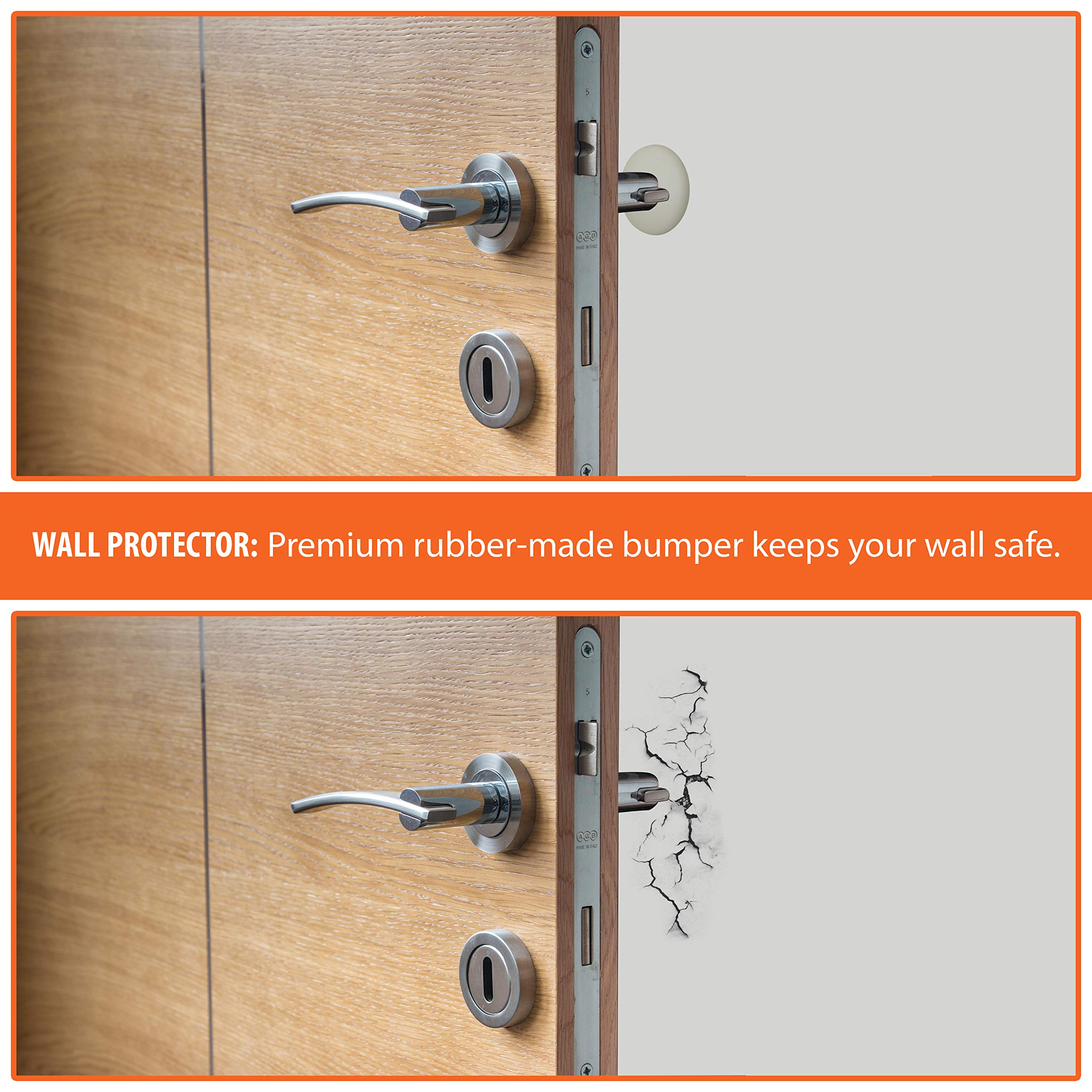 Premium Quality 12 Pcs Door Bumper Self Adhesive Sticker Strong Stickiness Wall Protector Guard Door Knob Stopper 1.6 Inches Rubber Round White Silicone Door Handle Bumper Set