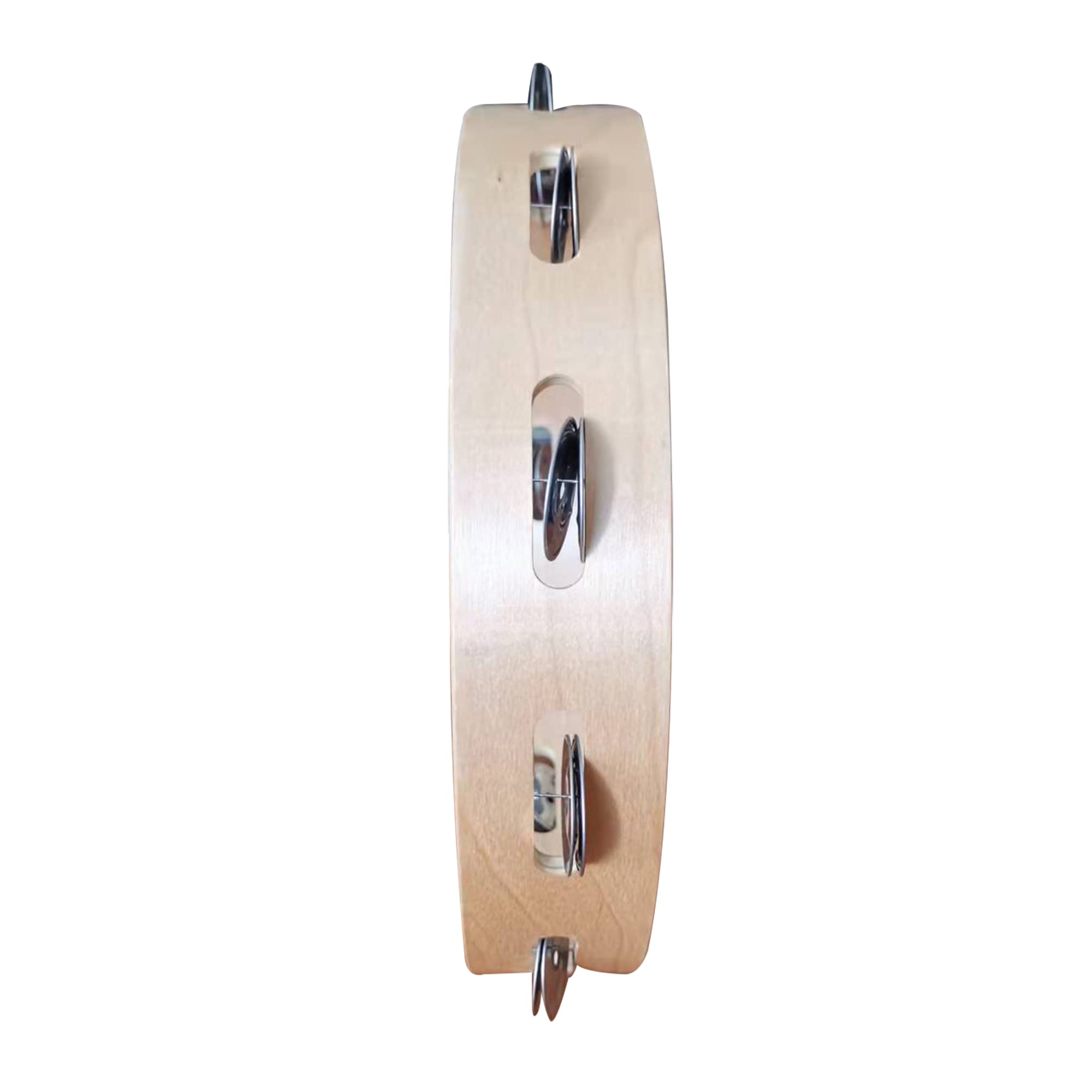 Tambourine 12 inches 10 Pairs of Metal Jingles, Headless, Wooden Frame