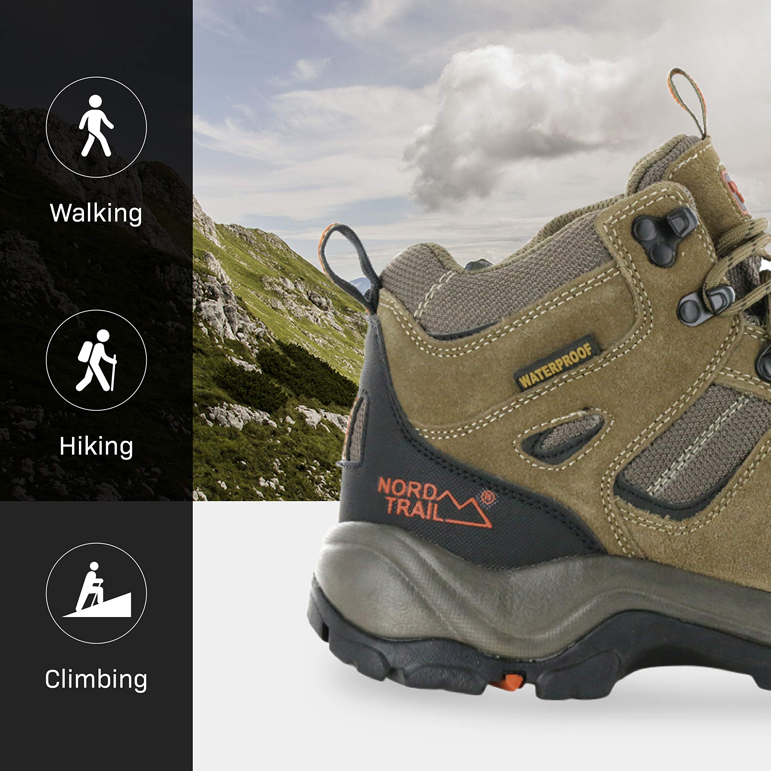 Nord Trail Men's Mt. Washington Hi Waterproof Leather Hiking Boots