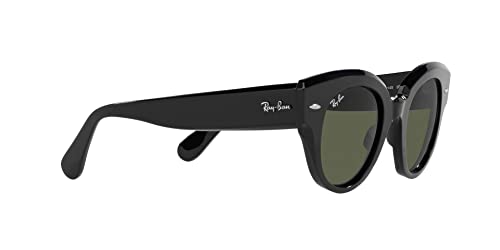 Ray-Ban Women's RB2192 Roundabout Round Sunglasses, Black/Green, 47 mm
