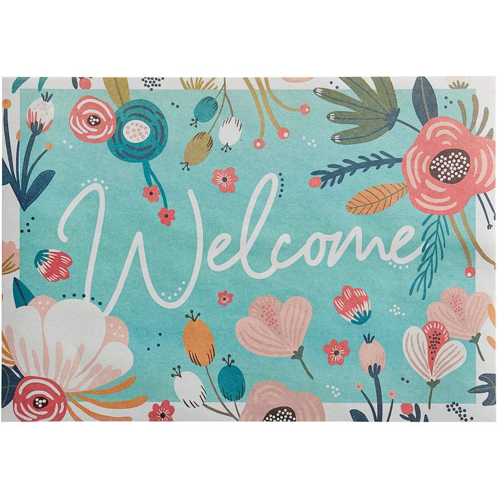 Paper Placemats for Dining Table – Disposable Straight Edges Color Table Mats Great for Parties and Christmas Table Decorations 10"x14" (Welcome) 50ct