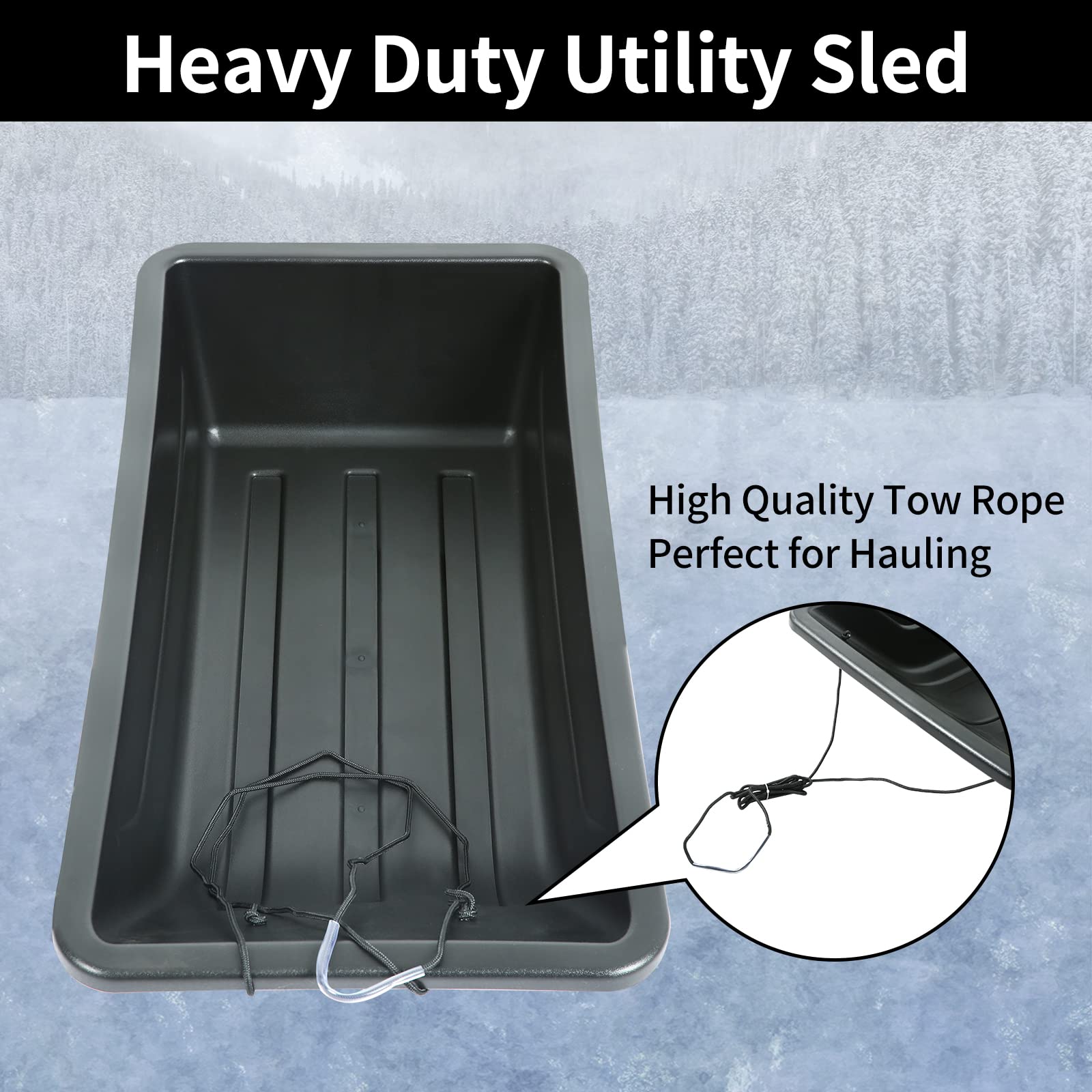 Xproutdoor Jet Sled,Ice Fishing Sled,Multi-Purpose Utility Sled for Deer Hunting,Hauling Firewood,Fishing Gear and Work Cargo