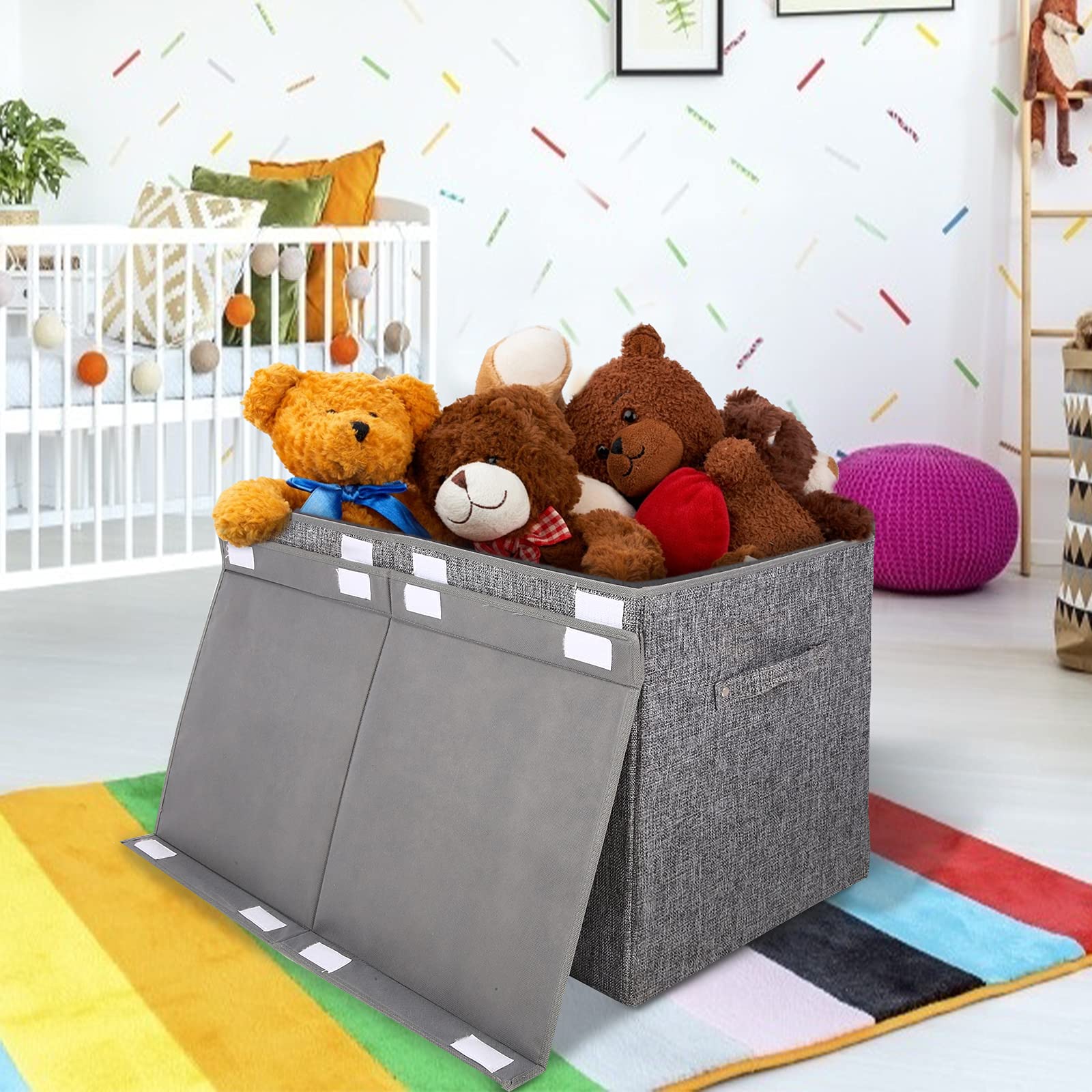 popoly Toy Box Chest 26"x17" x17", Large Toy Box Chest 25"x13" x16"
