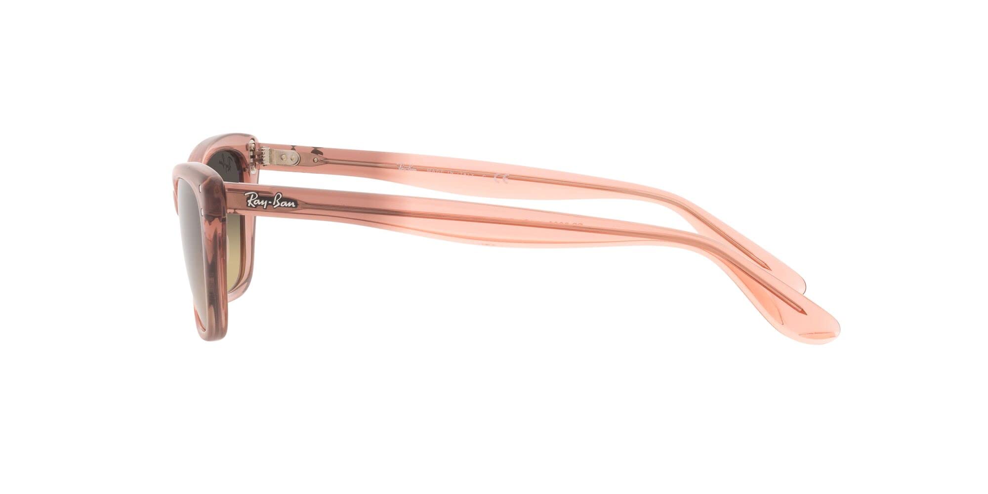 Ray-Ban Women's RB2299 Lady Burbank Cat Eye Sunglasses, Transparent Pink/Brown Vintage, 52 mm