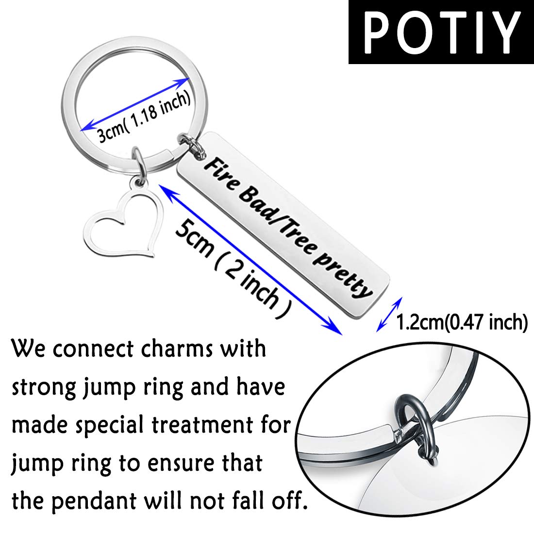 POTIY Vampire Jewelry Quote Keychain Fire Bad Tree Pretty Keyring Gift for Fans(keychain)
