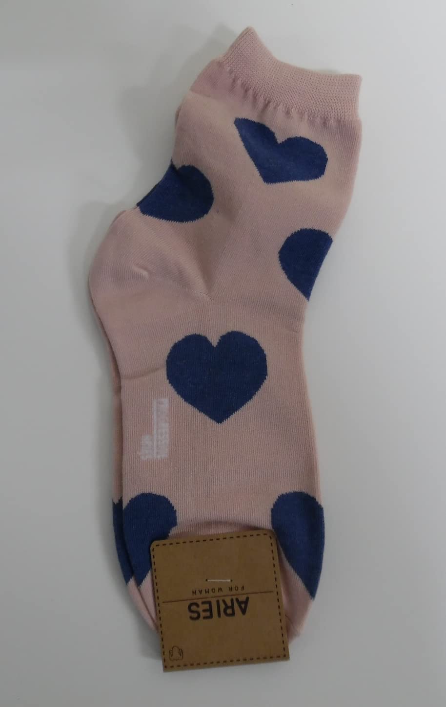 RJ Women's Socks with Sweet heart design- 4 Pairs set-Made in Korea, White/Gray/Black/Navy, SW2201