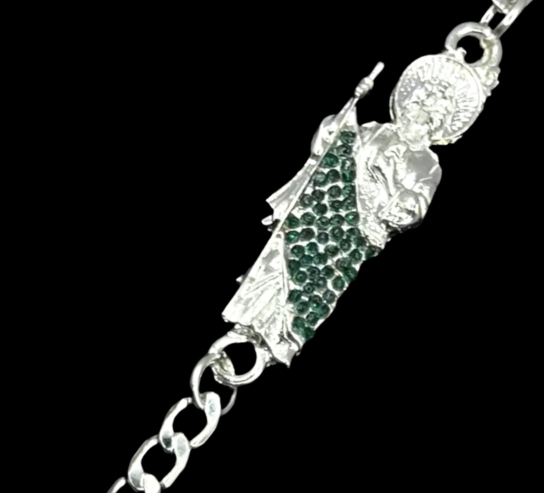 San judas tadeo pulsera bracelet Silver Plated Saint Jude Chain ID Bracelet