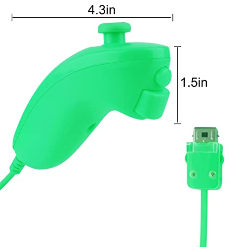Soanufa Wii Nunchuck, KDYGTDCT Wii Nunchuk Controllers 2 Pack Compatible with Wii and Wii U Console (Light Green + Ice Blue)