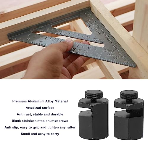 Miokycl 2PCS Stair Guages Knobs Aluminium Alloy Stair Stringer Layout Tool for Framing Carpentry Rafter (Black)