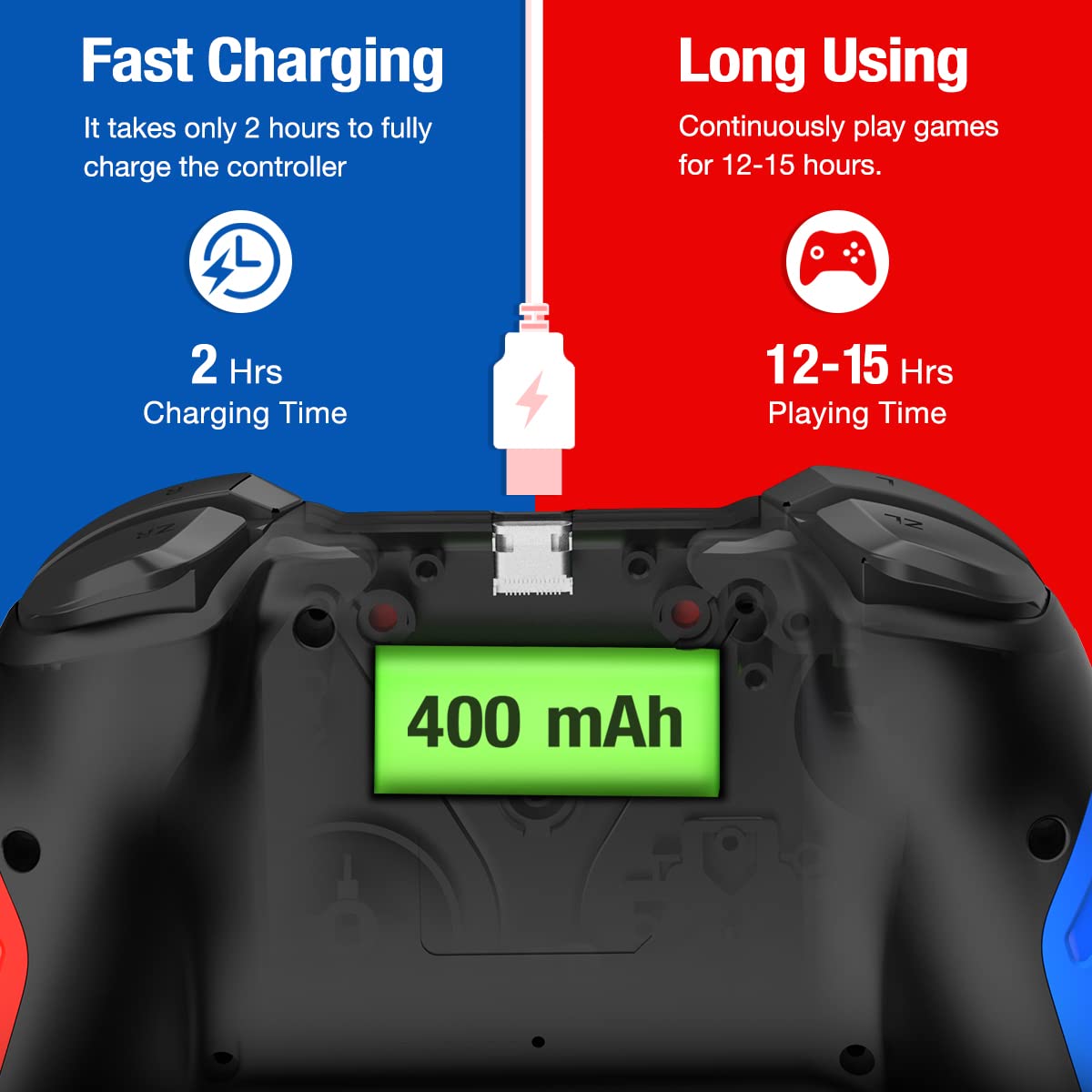 RetroJoyOX Switch Wireless Controller w/NFC, for Nintendo Alternative Controllers, With Adjustable Turbo,Dual Motor Pro