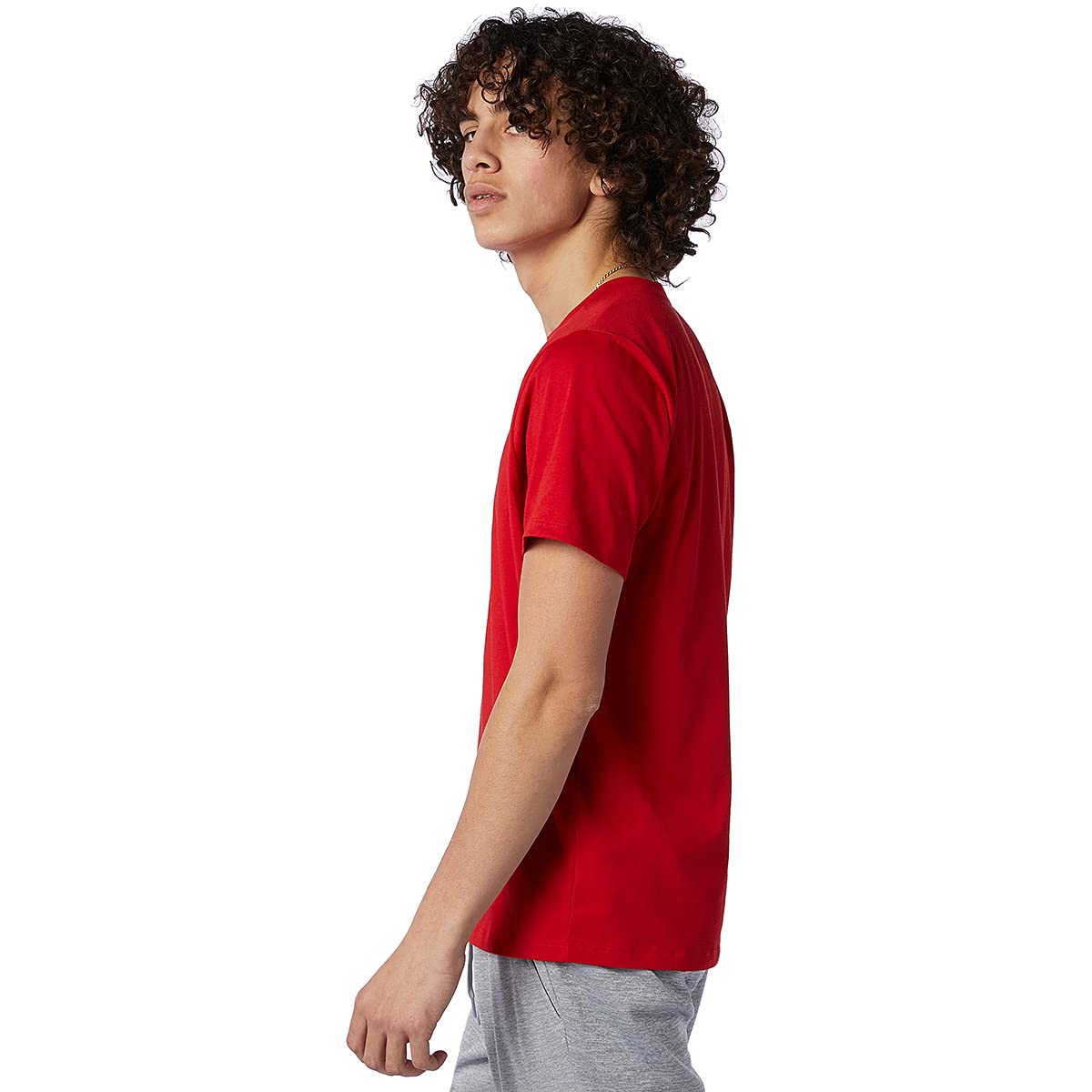 New Balance Men's Heather Tech Short Sleeve, Team Red Inline , Large