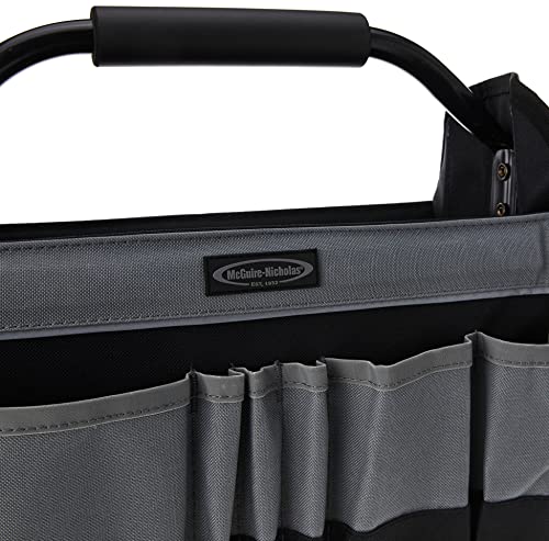 McGuire-Nicholas 15" Collapsible Tool Tote, Grey and Black Tool Tote Bag, 22015