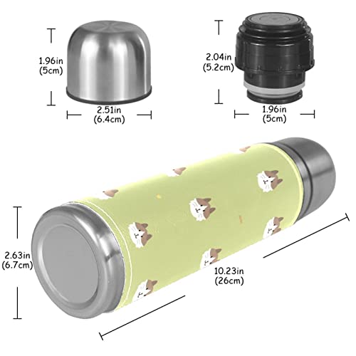 Stainless Steel Leather Vacuum Insulated Mug Strawberry Cat Thermos Water Bottle for Hot and Cold Drinks Kids Adults 16 Oz