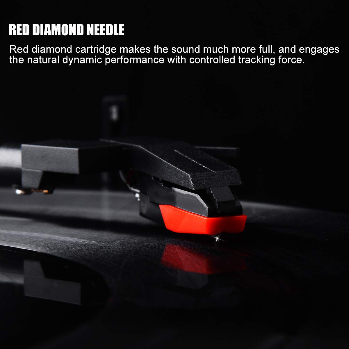 Record Player Needle, Red Diamond Stylus Replacement Needle for Vinyl Player, Phonograph, Turntable, LP Player (2 Pack)