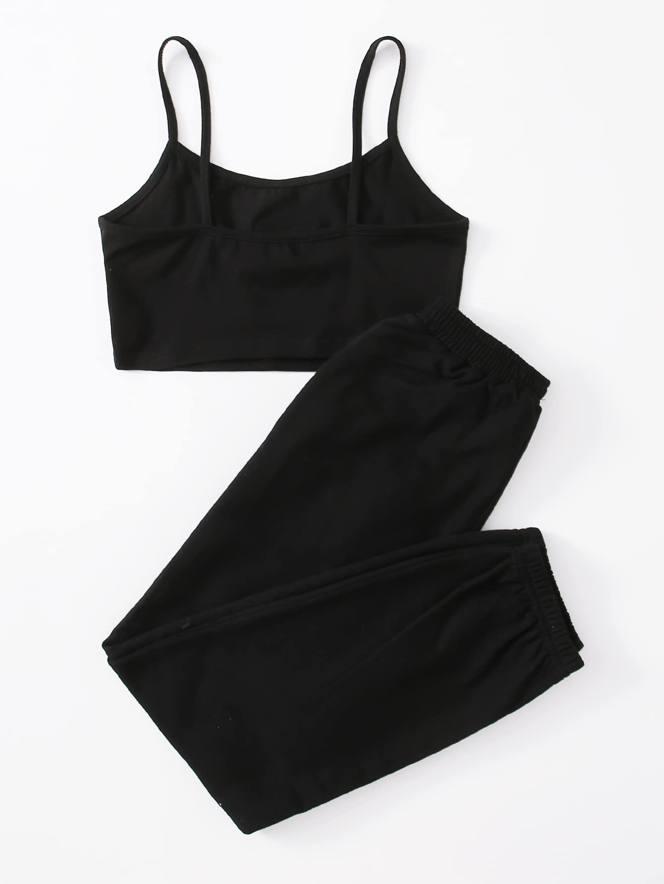 SOLY HUX Girl's 2 Piece Outfits Butterfly Cami Crop Tops and Sweatpants Set