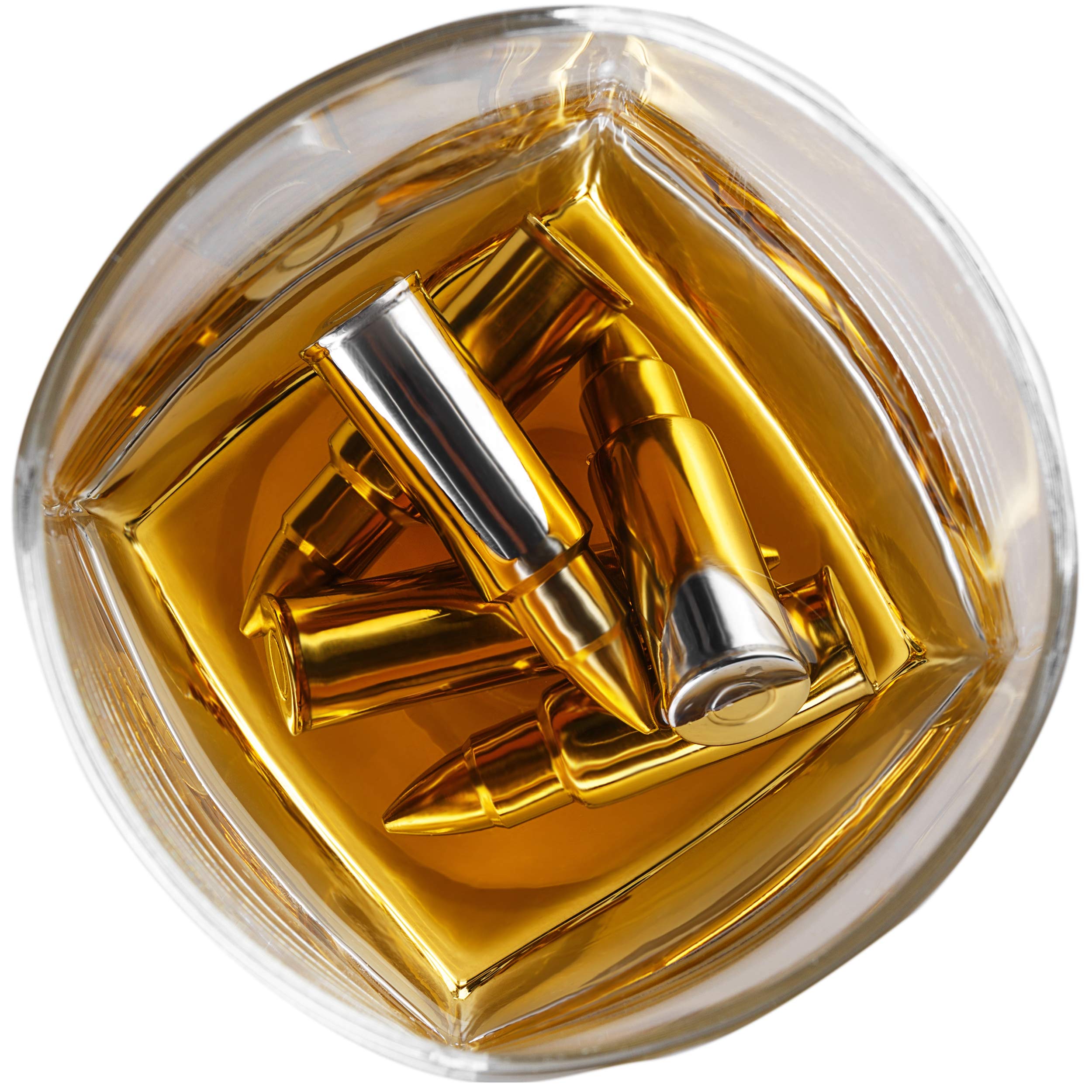 Stainless Steel Whiskey Stones Set of 6 - Gift for Him - Dad, Grandpa, Husband - Chilling Rocks for Whisky, Bourbon, Scotch with Tongs & Freezer Pouch in Premium Gift Box