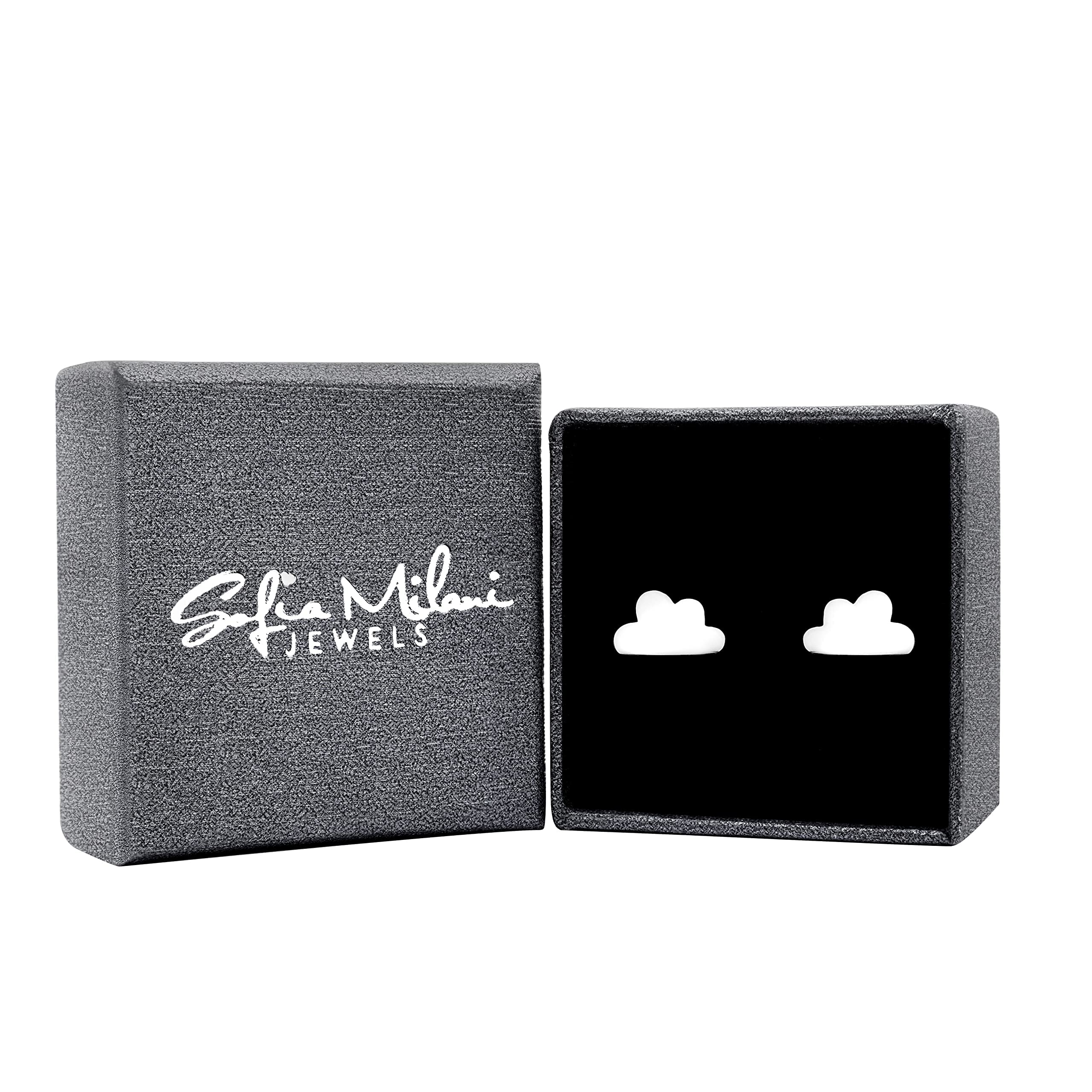 SOFIA MILANI - Solid 925 Sterling Silver Earrings for Women - Cloud Stud Earring - E1207