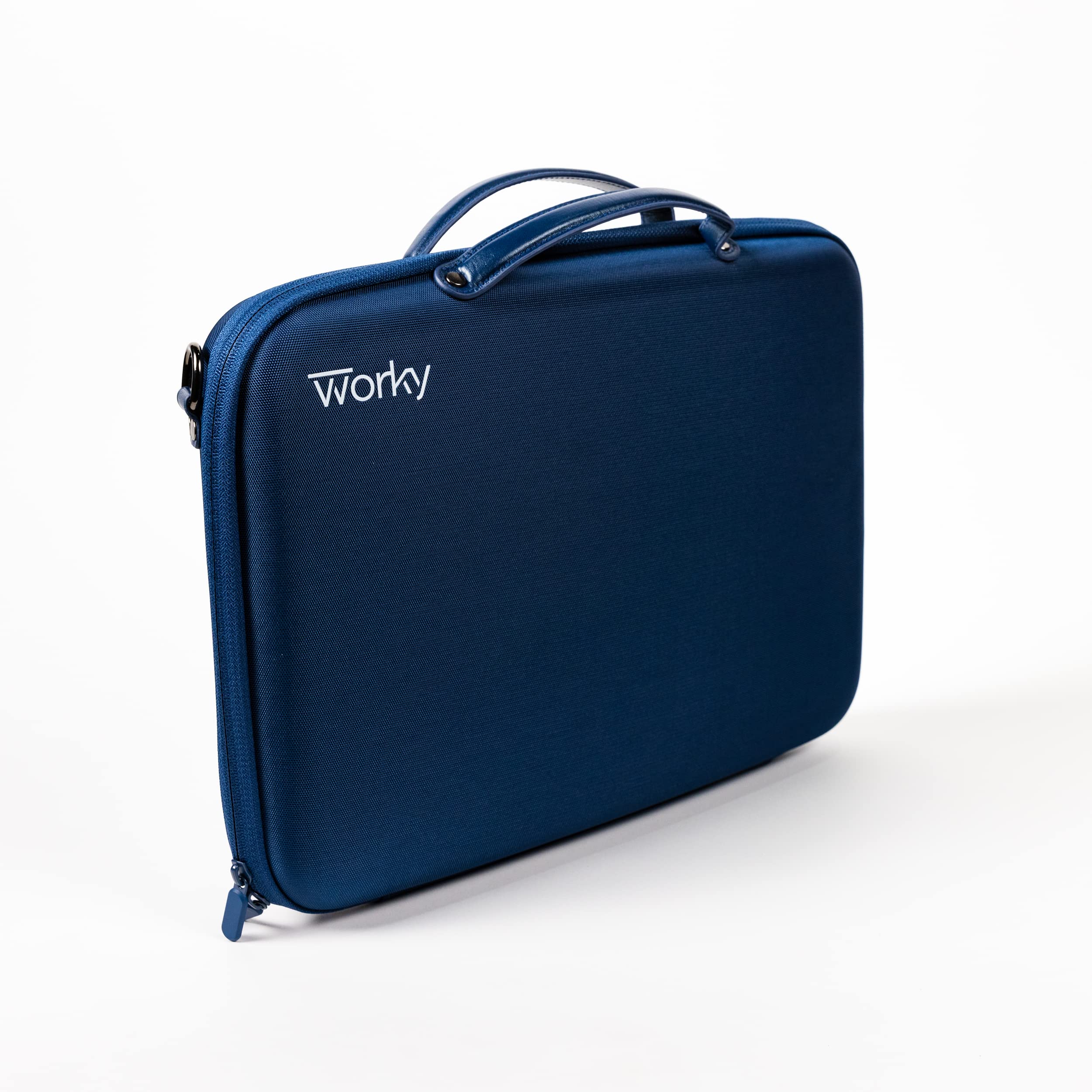 Worky 12-in-1 Office Everywhere Portable Briefcase Workstation, Blue, 2.8 lbs