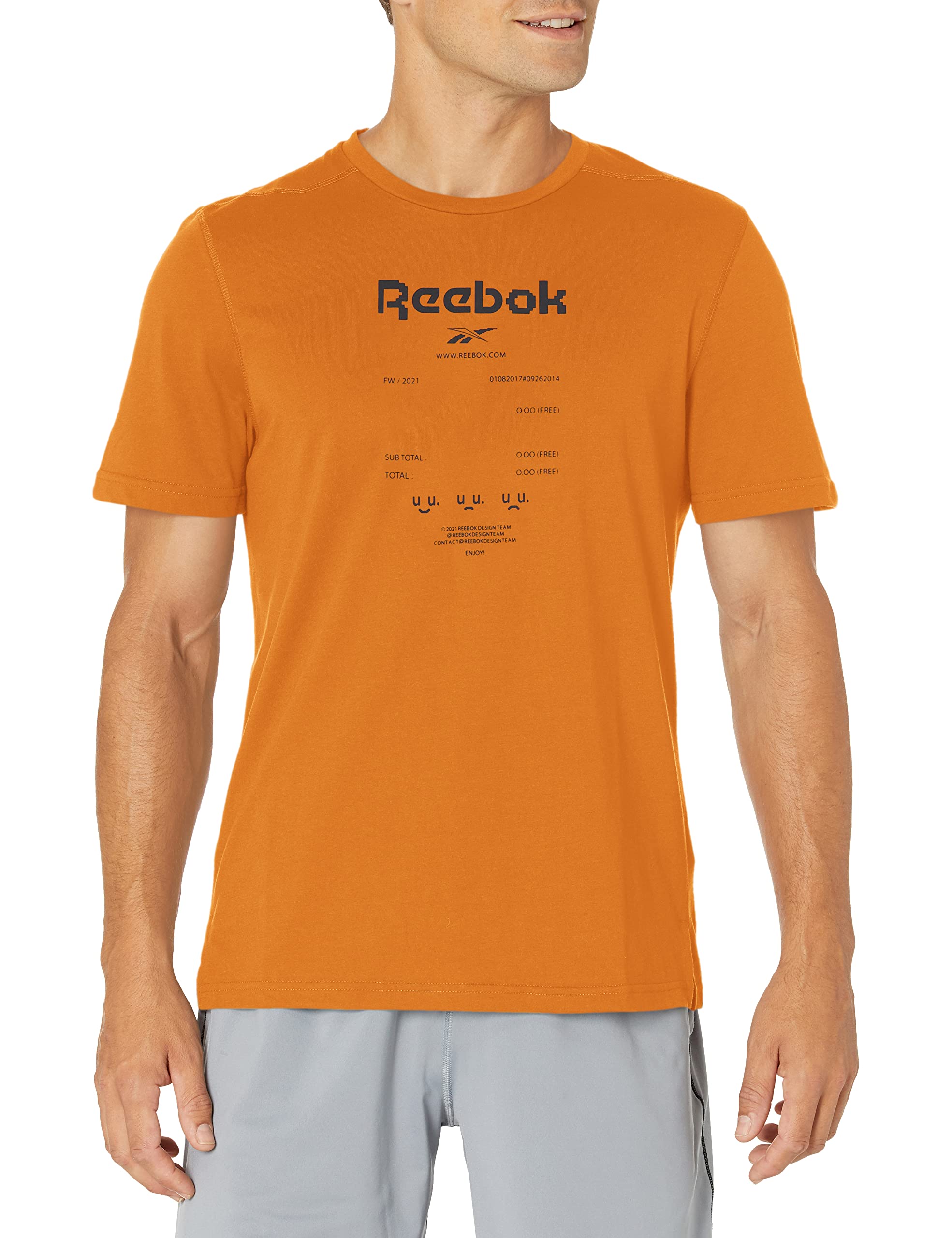 Reebok Men's Standard Workout Ready Graphic Tee, Night Black/White Text, X-Large