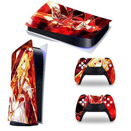 playstation 5 Skin Set – Fire Girls - HD Printing Vinyl Skin Cover Protective for PS5 Console and 2 PS5 Controller ( Only fit PlayStation 5 regular)