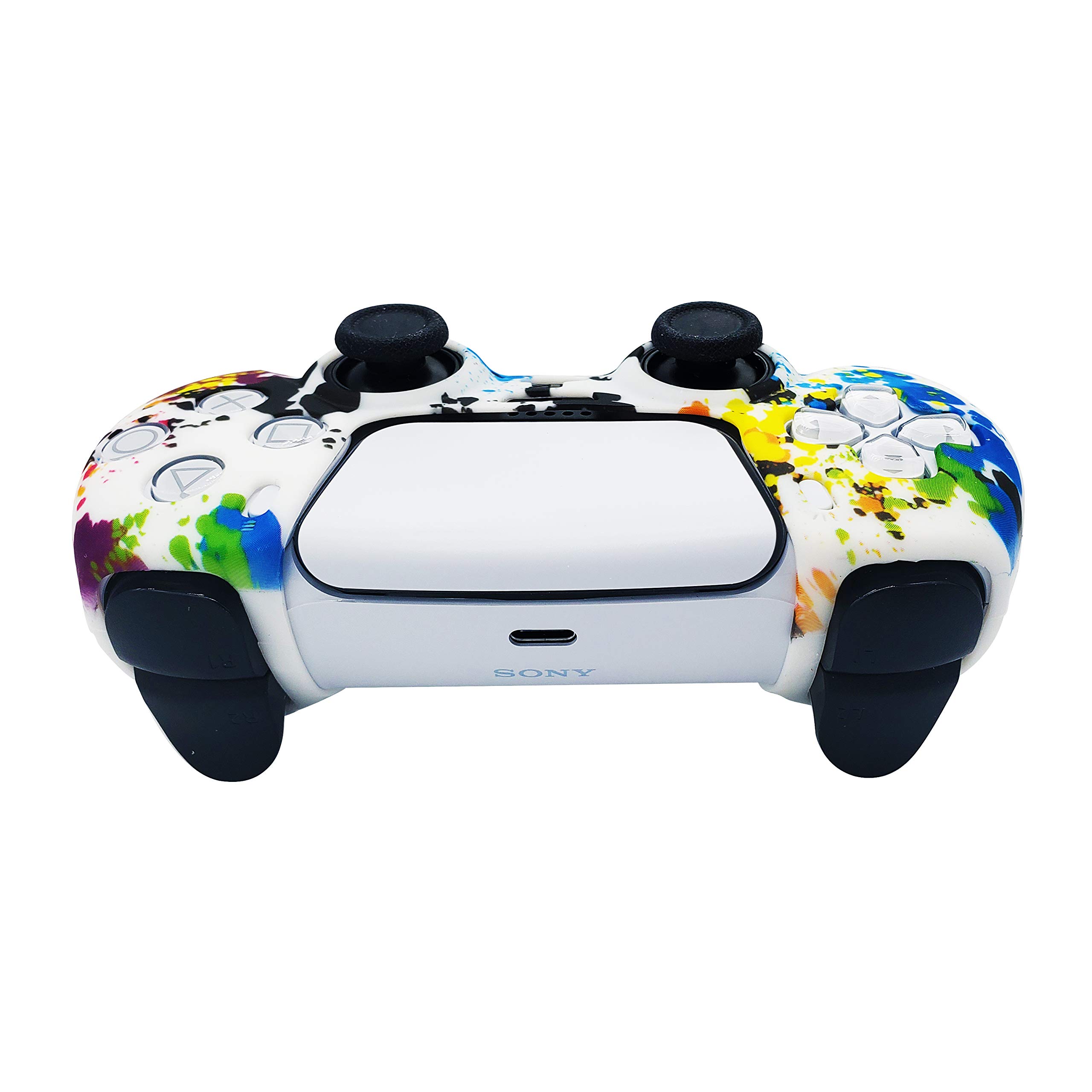 PS5 Silicone Gel Grip Controller Cover Skin (PS5 Paint Splash Skin) Compatible for Sony PlayStation 5, Compatible for PlayStation 5 Accessories, Wireless Controller Protector Covers, PS5 Skin