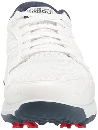 Skechers Men's Torque Sport Fairway Relaxed Fit Spiked Golf Shoe, White/Navy, 9.5